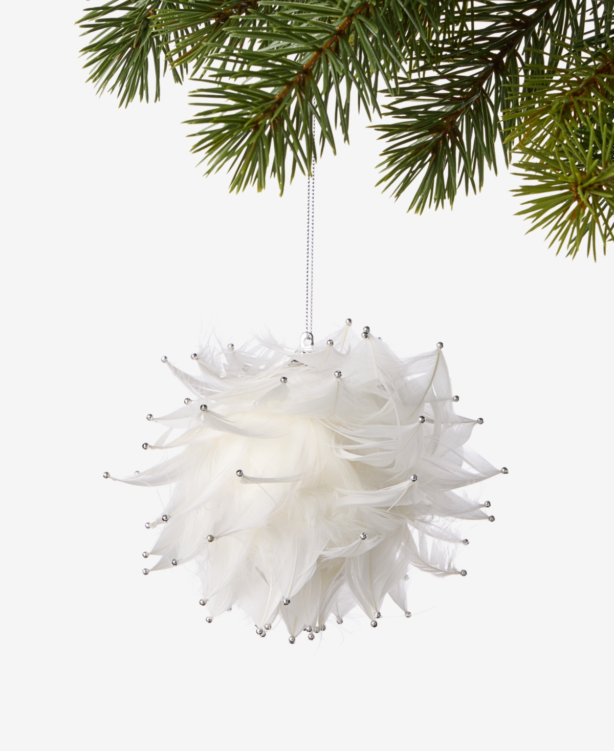 Click here for Holiday Lane Gilded Glamour White Feather Ball Orn... prices