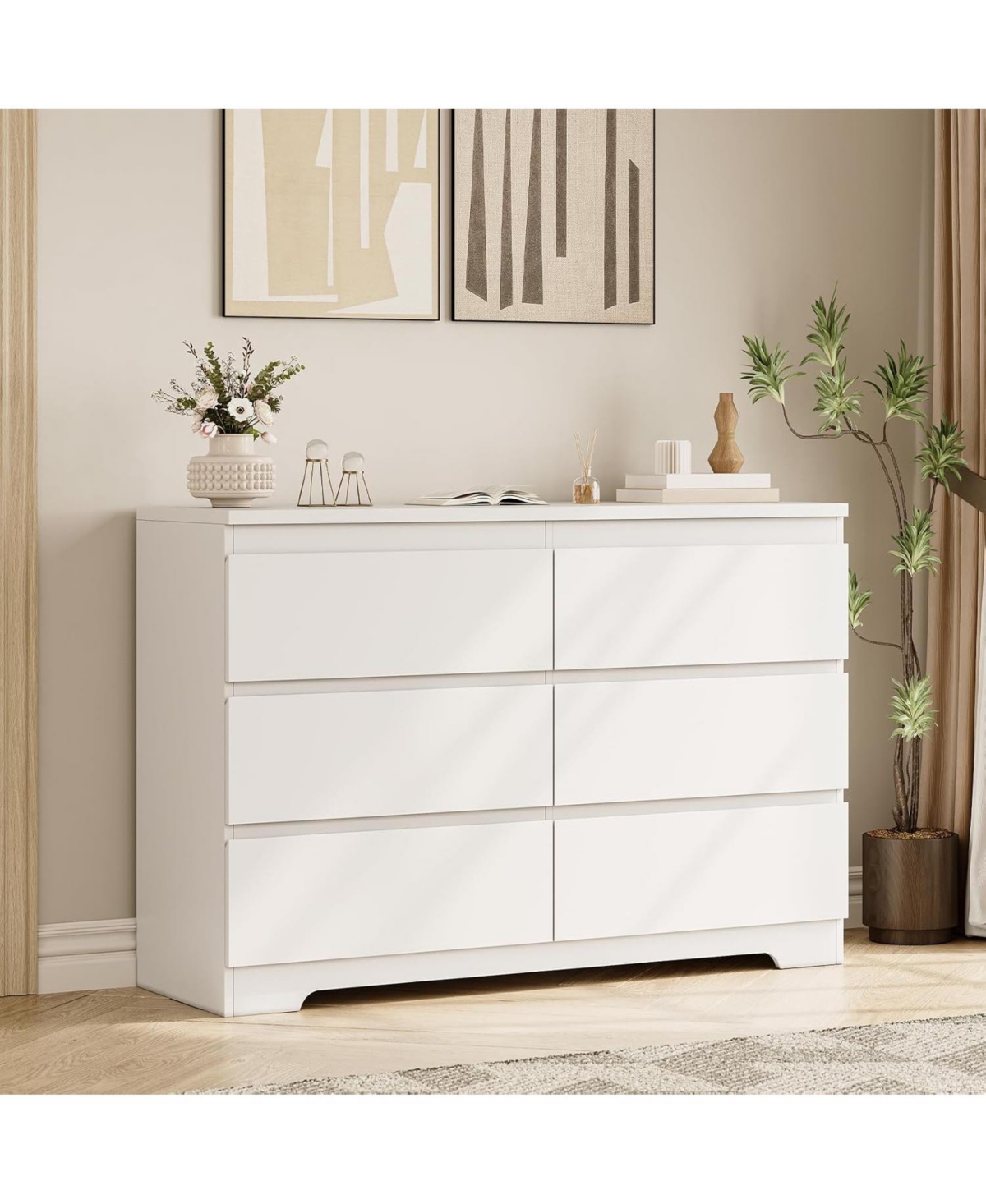 Click here for gaomon Modern White 6 Drawer Dresser  Simply Moder... prices