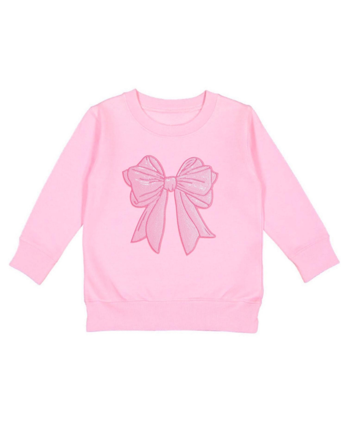 Click here for Sweet Wink Little Girls Pink Bow Sequin Patch Swea... prices
