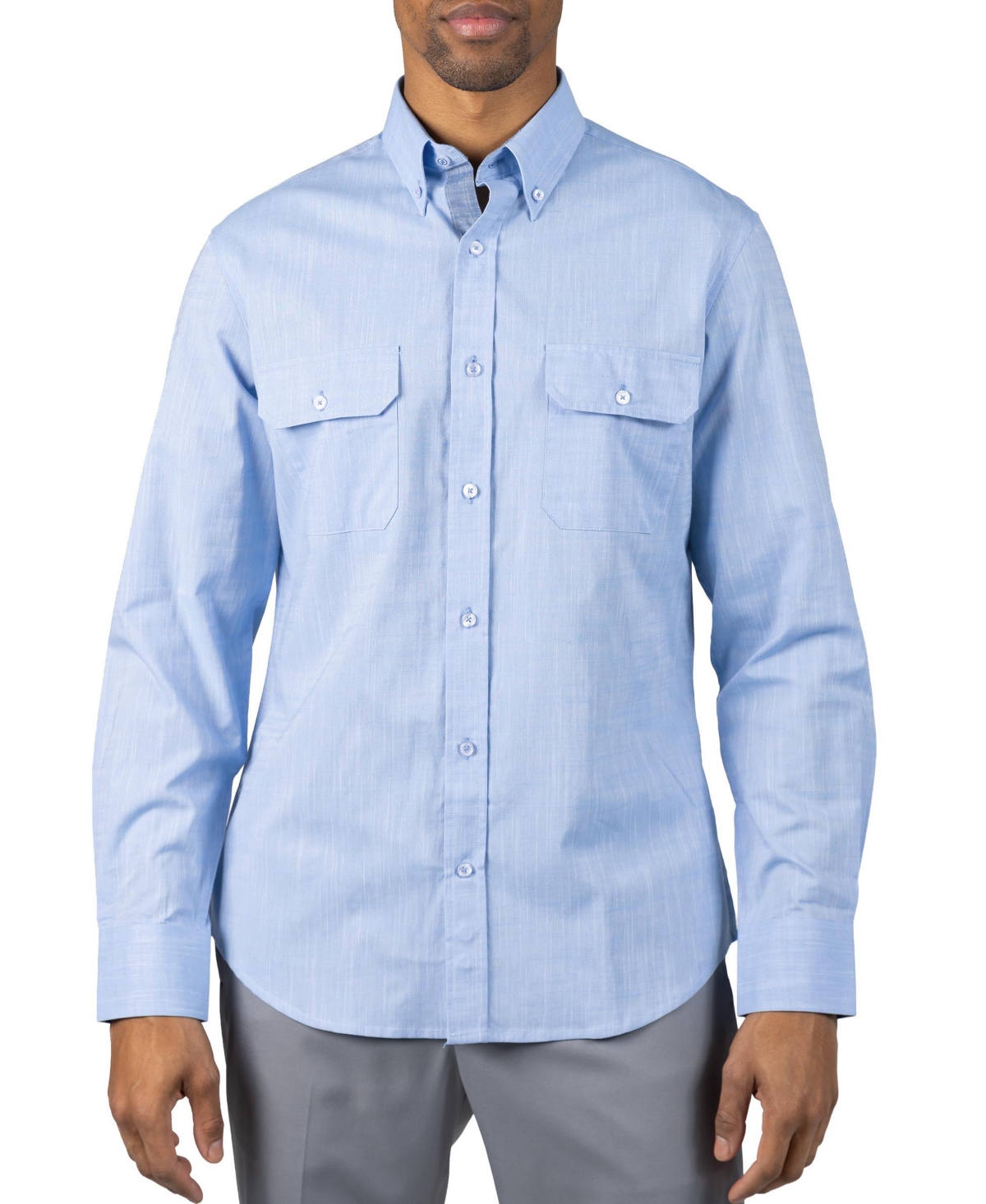 Click here for Tailorbyrd Mens Signature Chambray Long Sleeve Shi... prices