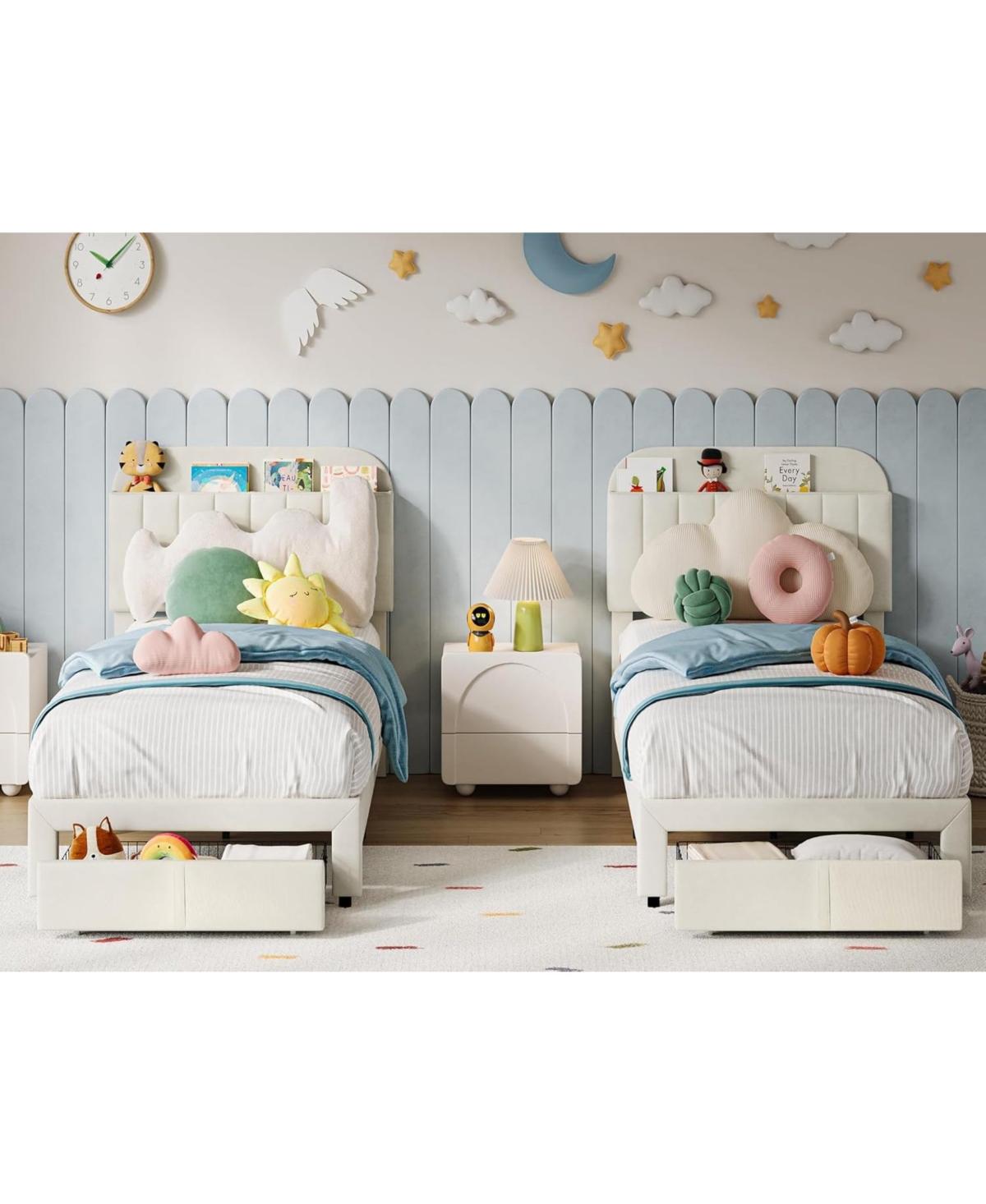 Click here for gaomon Set of 2 Bed Frame for Kids  Upholstered Pl... prices