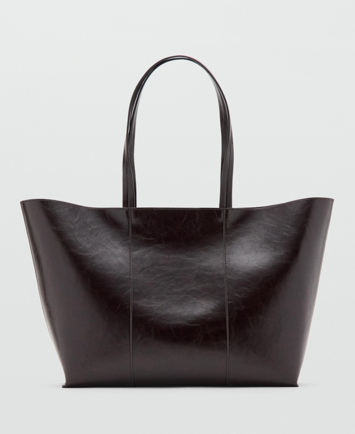 Click here for Mango Womens Large Shopper Bag - Dark Brown prices