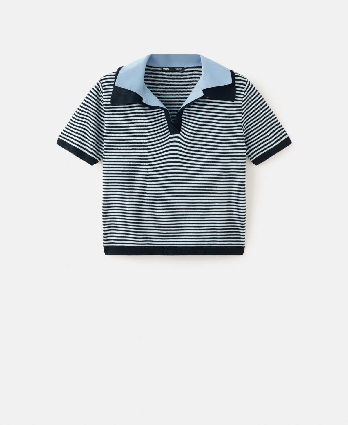 Click here for Mango Womens Combined Collar Knit Sweater - Dark N... prices