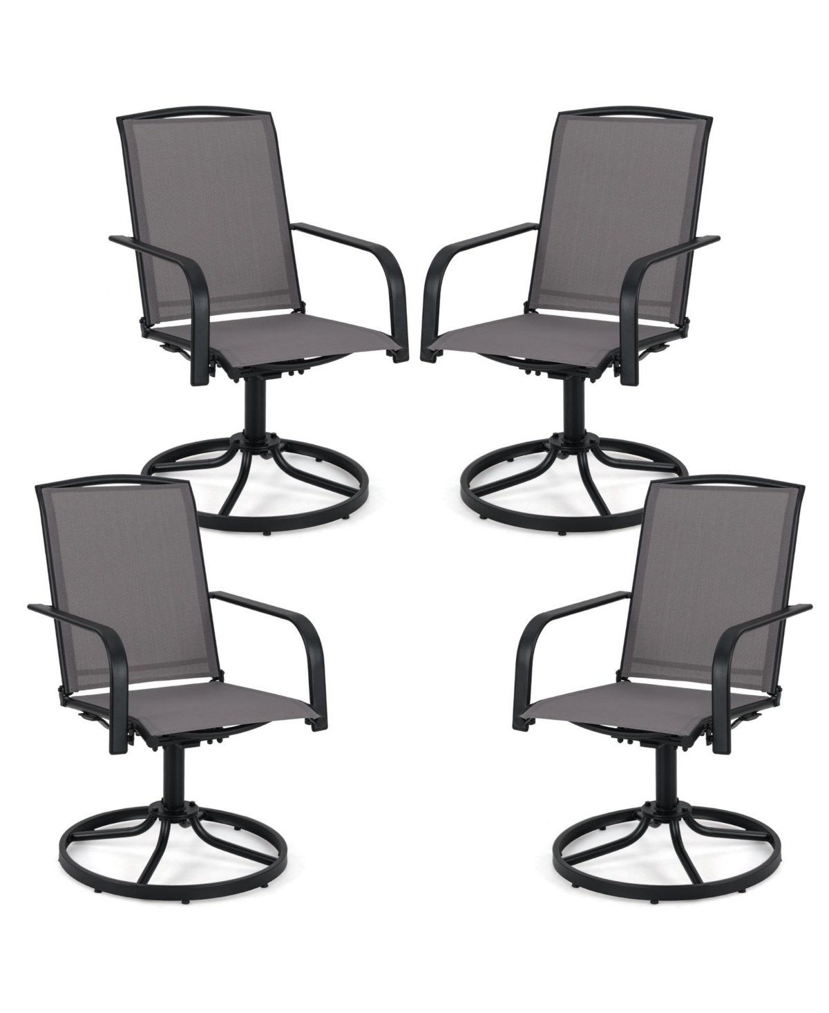 Click here for Gymax Patio Swivel Chairs Set of 4 w/ High Back &... prices