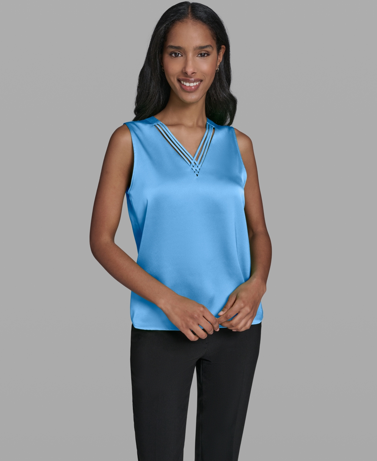 Click here for Karl Lagerfeld Paris Womens V-Neck Camisole - Sky... prices