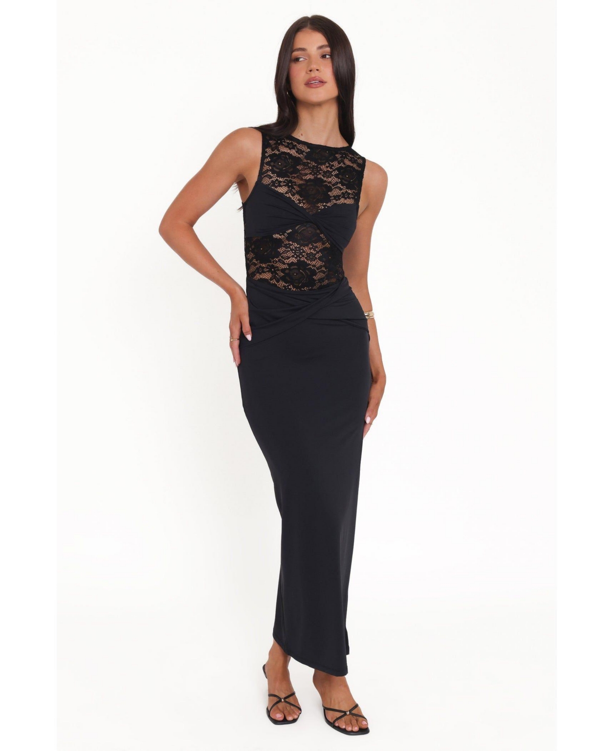 Click here for Petal and Pup Womens Tinashe Lace Midi Dress - Bla... prices