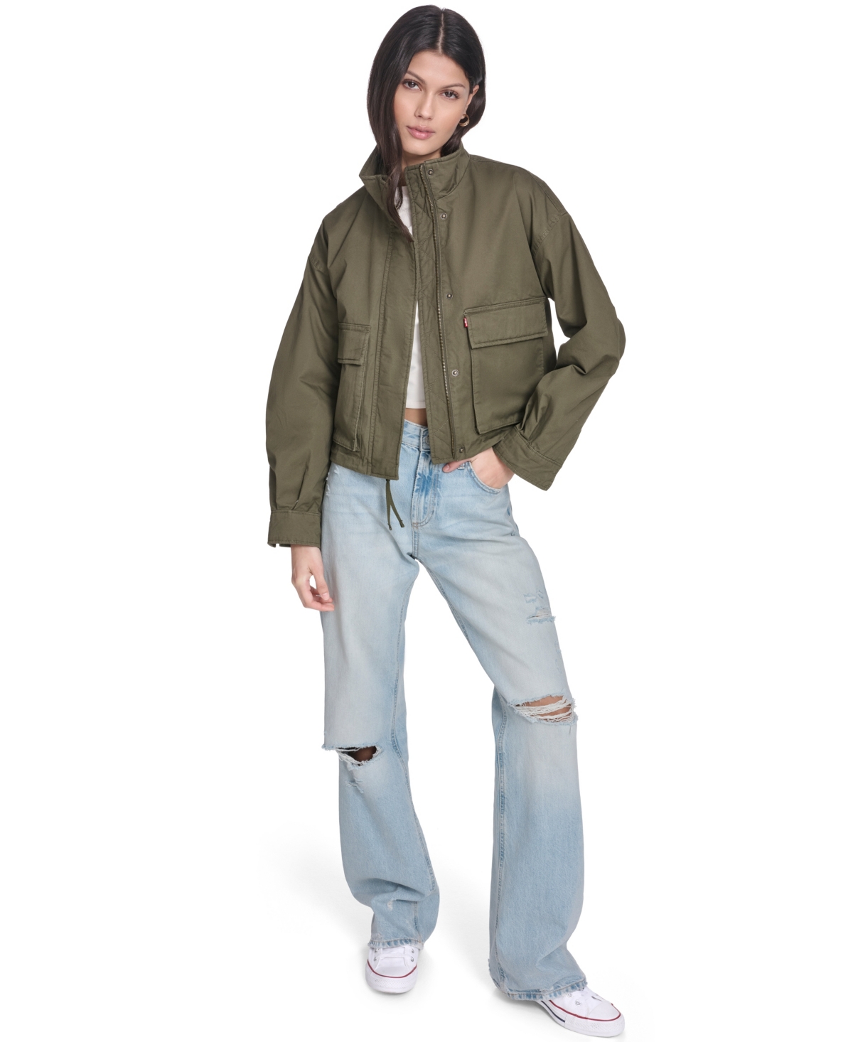 Click here for Levis Womens Cropped Surplus Jacket - Olive prices