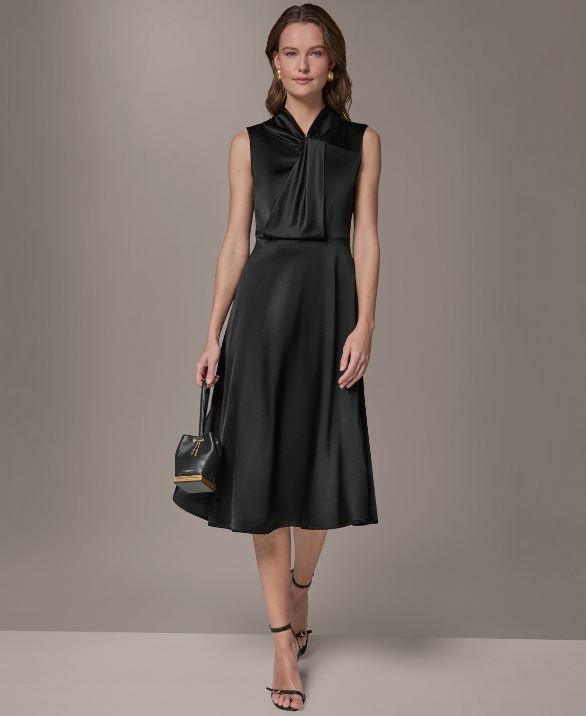 Click here for Donna Karan New York Womens Mock Neck A-Line Dress... prices