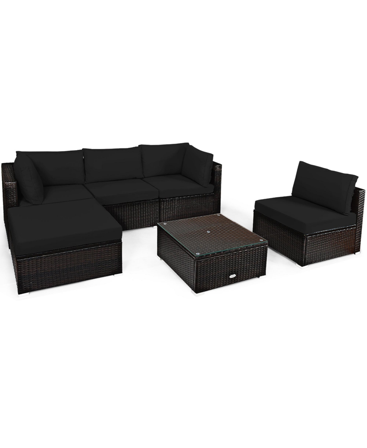 Click here for Gymax 6PCS Rattan Patio Sectional Sofa Set Outdoor... prices