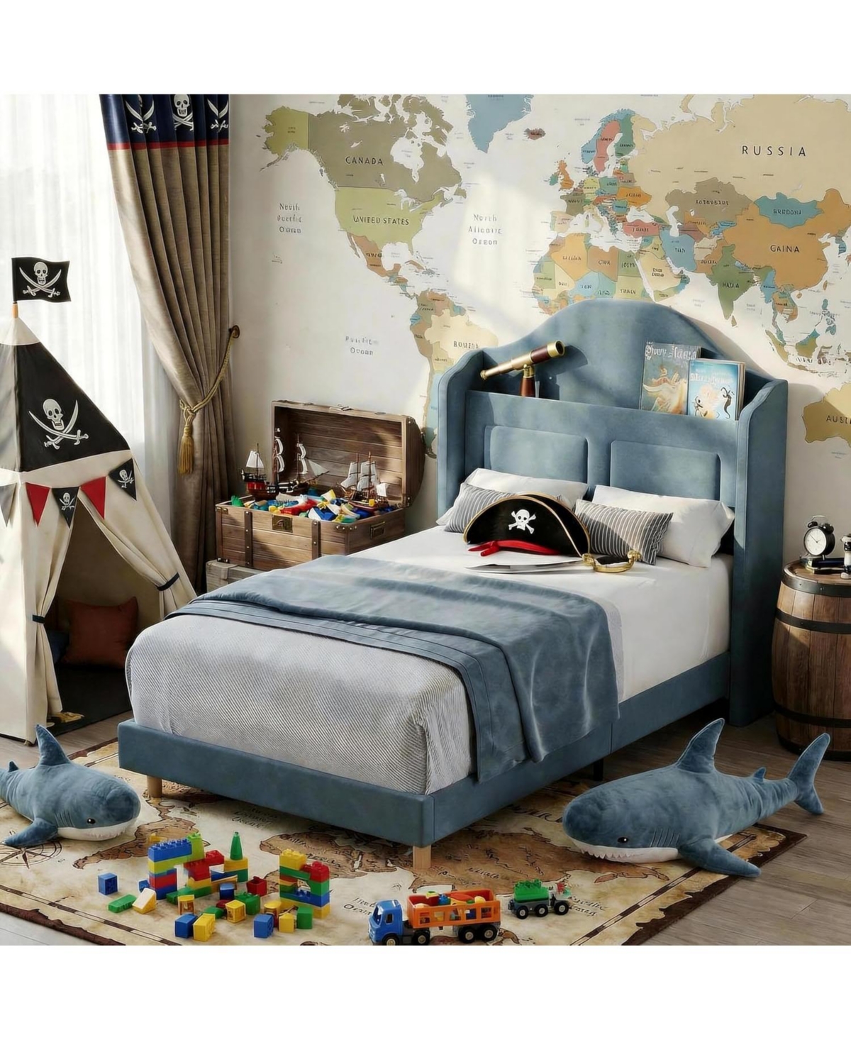 Click here for gaomon Twin Bed Frames for Kids  Wingback Velvet P... prices