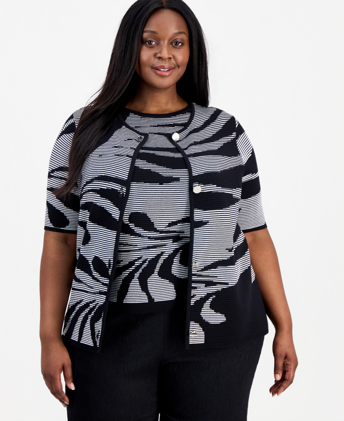 Click here for Anne Klein Plus Size Short-Sleeve Cardigan - Anne... prices