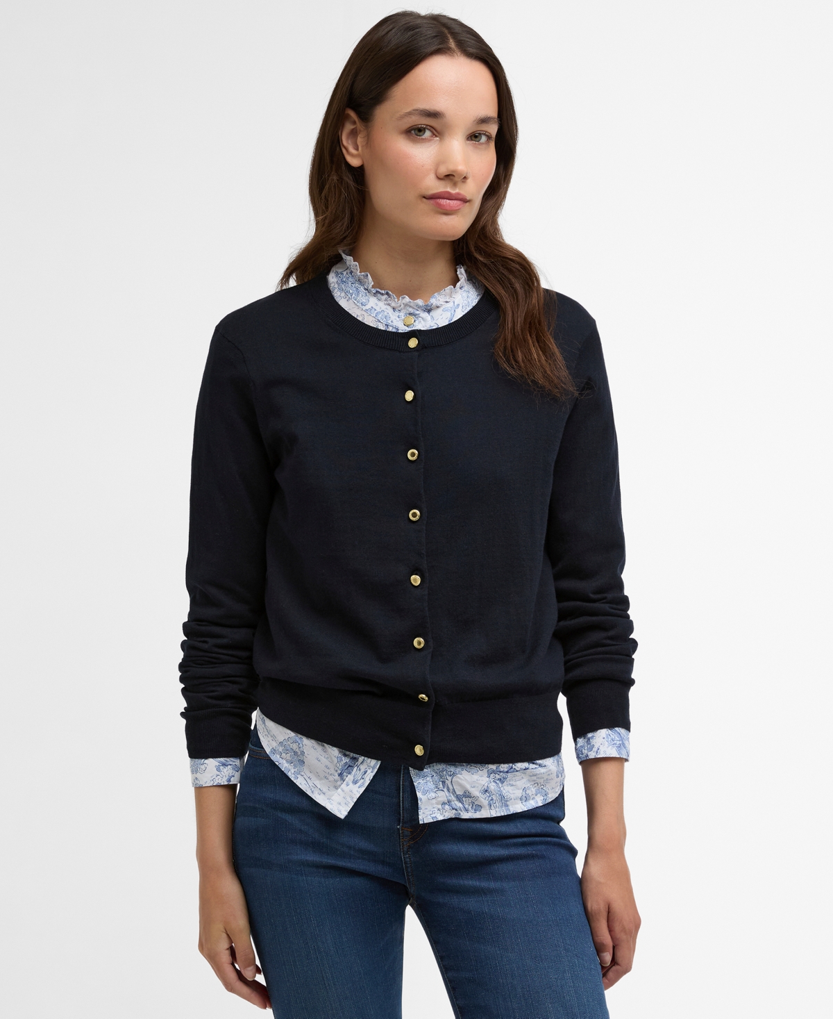 Click here for Barbour Womens Wisteria Crewneck Knitted Cardigan... prices