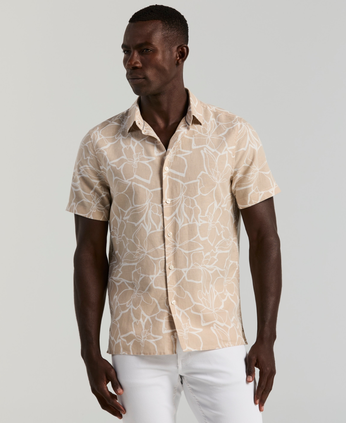 Click here for Perry Ellis Mens Floral Print Short Sleeve Linen B... prices