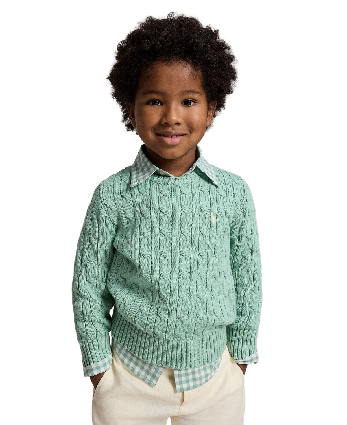 Click here for Polo Ralph Lauren Boys 2-7 Crewneck Cable-Knit Swe... prices
