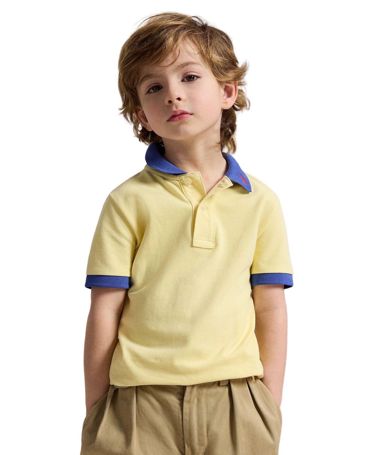 Polo Ralph Lauren Boys 2-7 Two-Button Placket Polo Shirt - Yellow