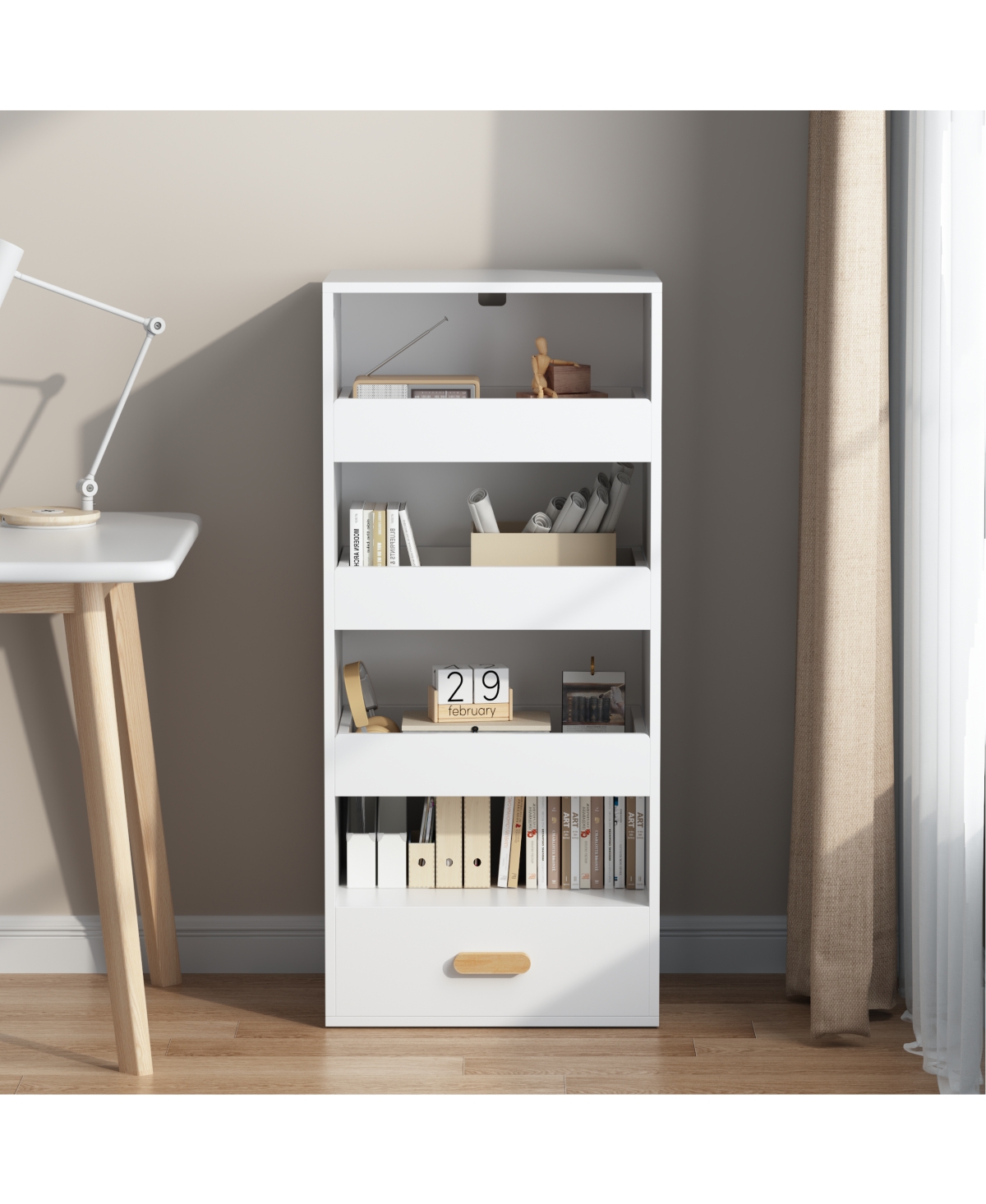 Click here for Rainsken 4 Tier Bookshelf - Freestanding Storage S... prices