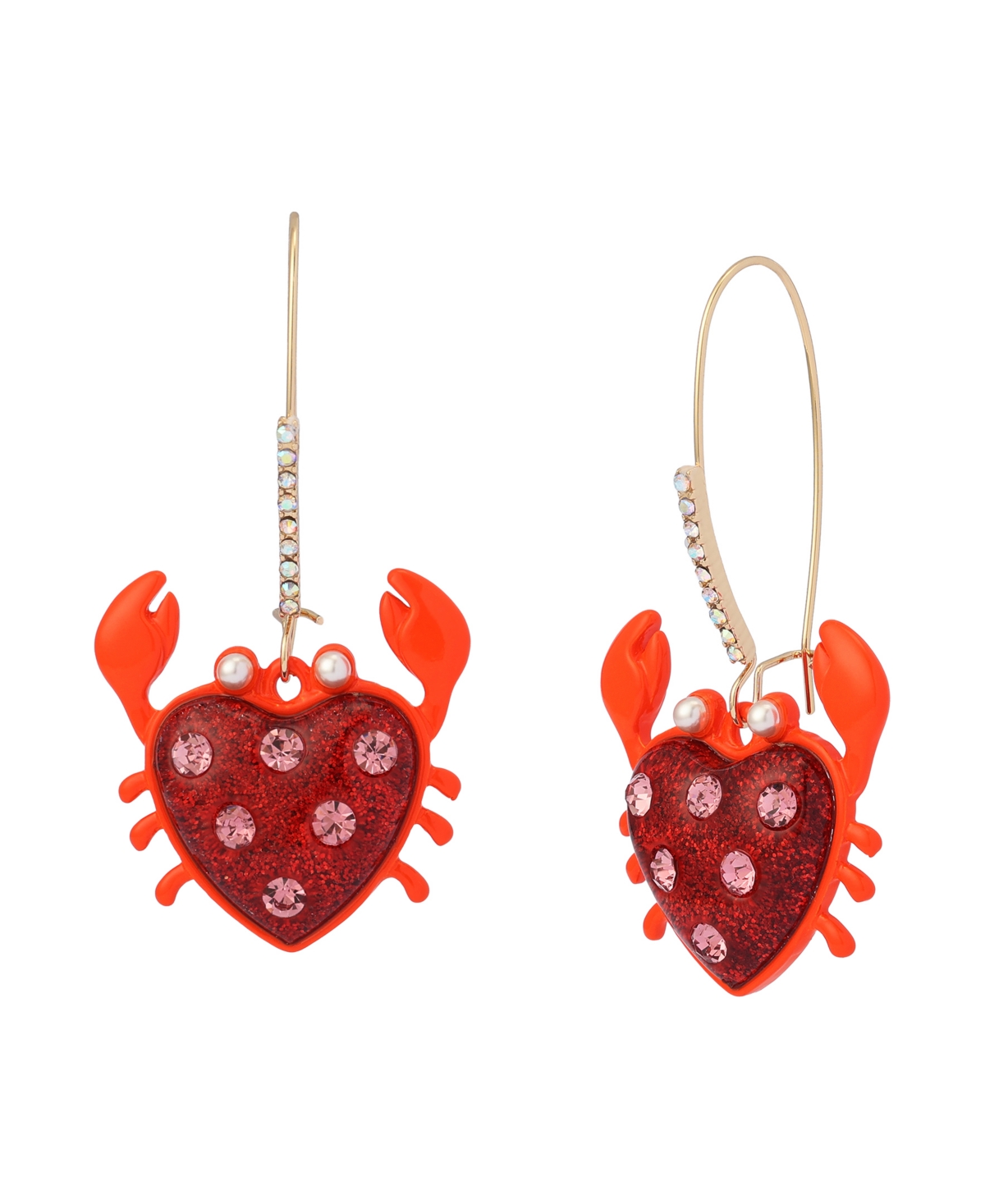 Click here for Betsey Johnson Faux Stone Crab Dangle Earrings - R... prices