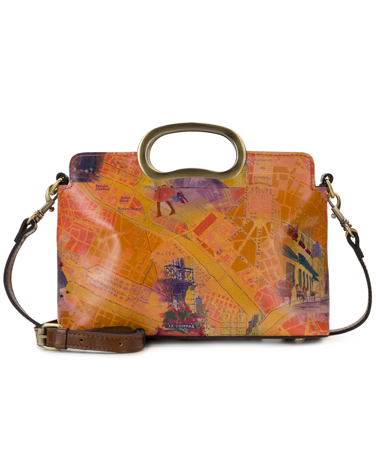 Click here for Patricia Nash Karine Mini Paris Map Leather Crossb... prices