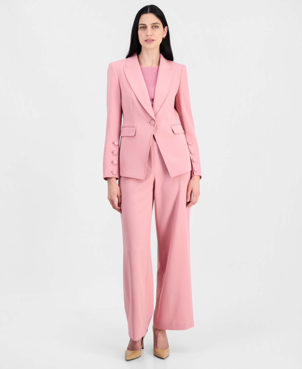 Click here for Tahari Asl Womens One-Button Peak-Lapel Blazer - F... prices