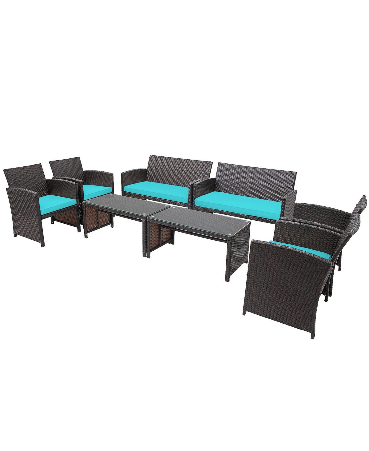 Click here for Gymax 8PCS Patio Conversation Set Outdoor Rattan F... prices