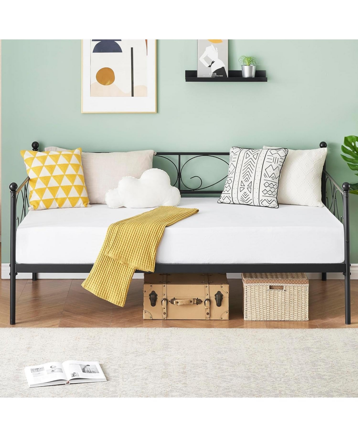 Click here for gaomon Daybed Frame  Metal Daybed with Floral Head... prices