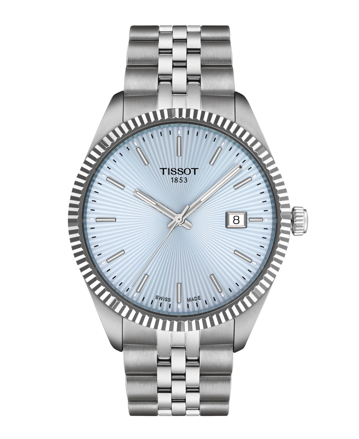 Click here for Tissot Mens Ice Blue Dial Silver Tone Stainless St... prices