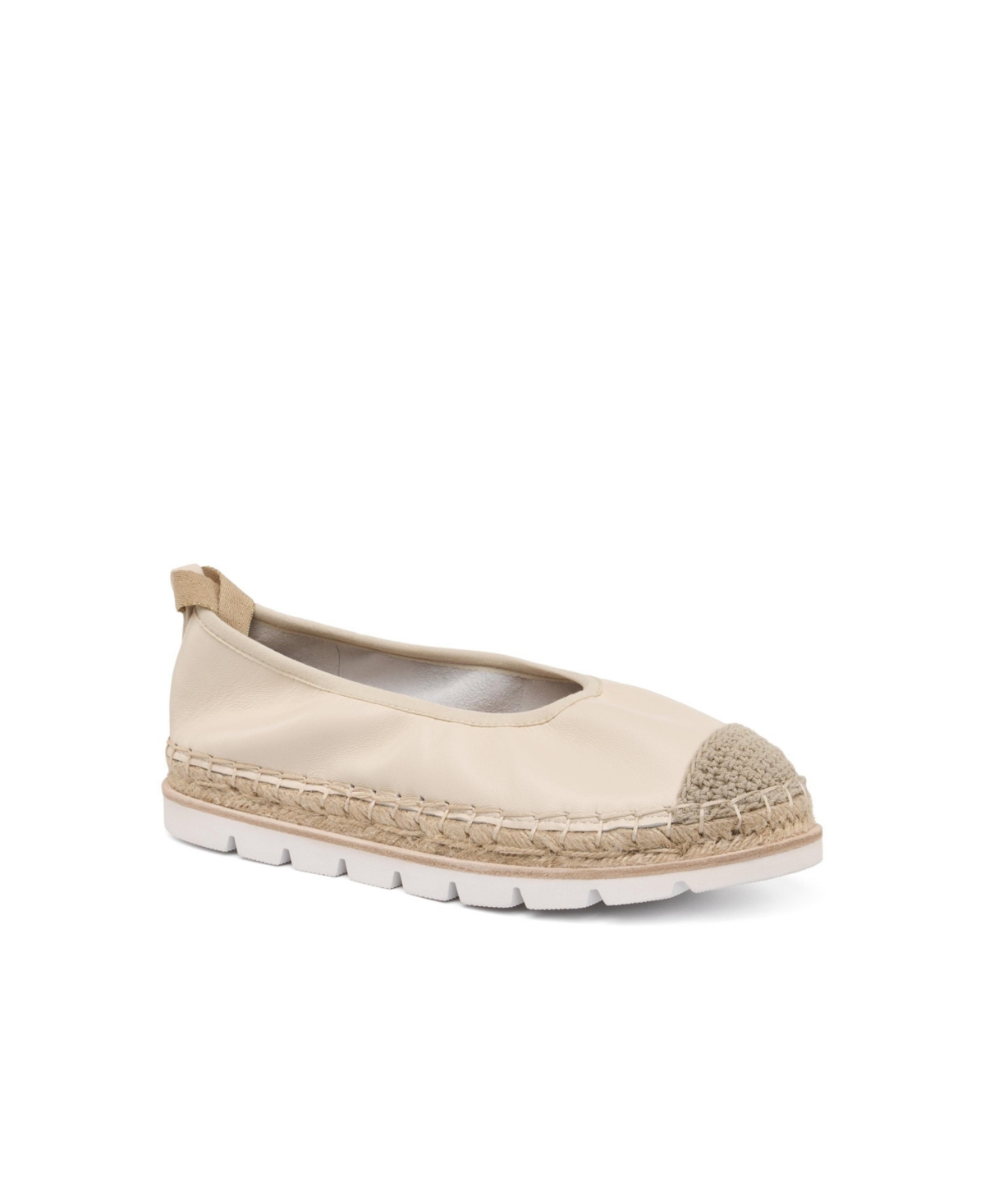Click here for Jslides Womens Bridget Leather Flat - Open White prices