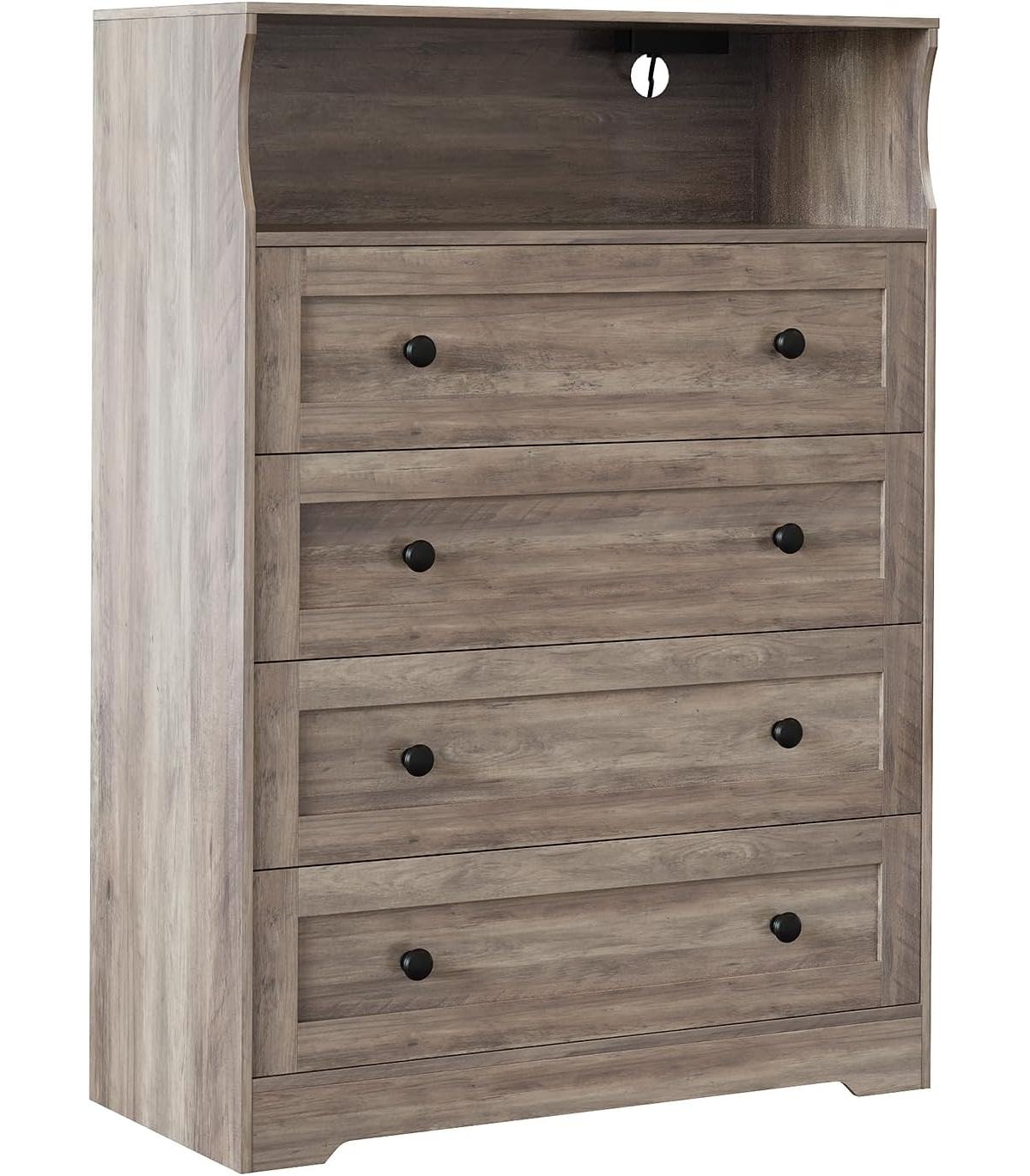 Click here for gaomon 4 Drawer Wood Nightstand with Led Lights &... prices