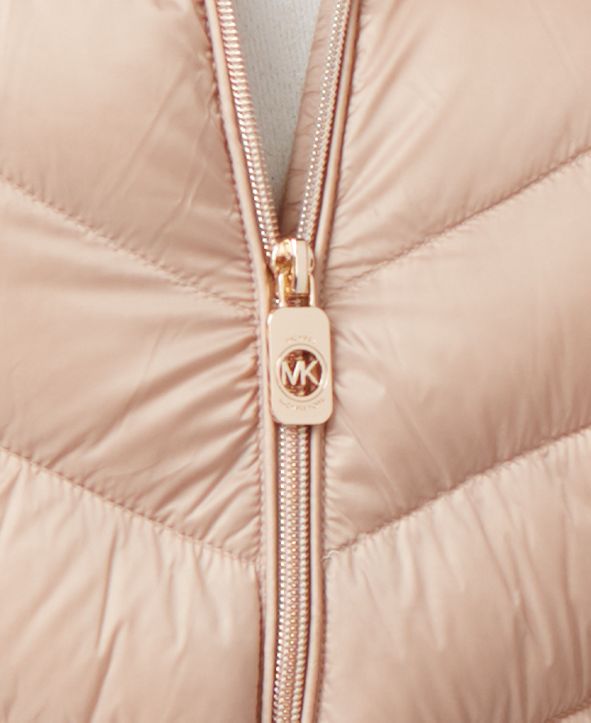 Michael Kors Chevron Hooded Packable Down Puffer Coat, Created for Macy ...