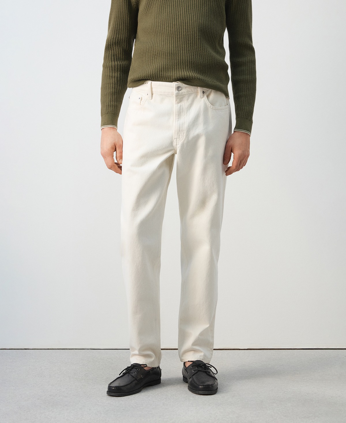Click here for Mango Mens Bob Regular-Fit Jeans - Off White prices