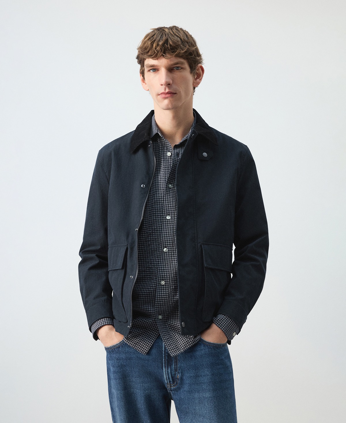 Click here for Mango Mens Corduroy Collar Water-Repellent Jacket... prices