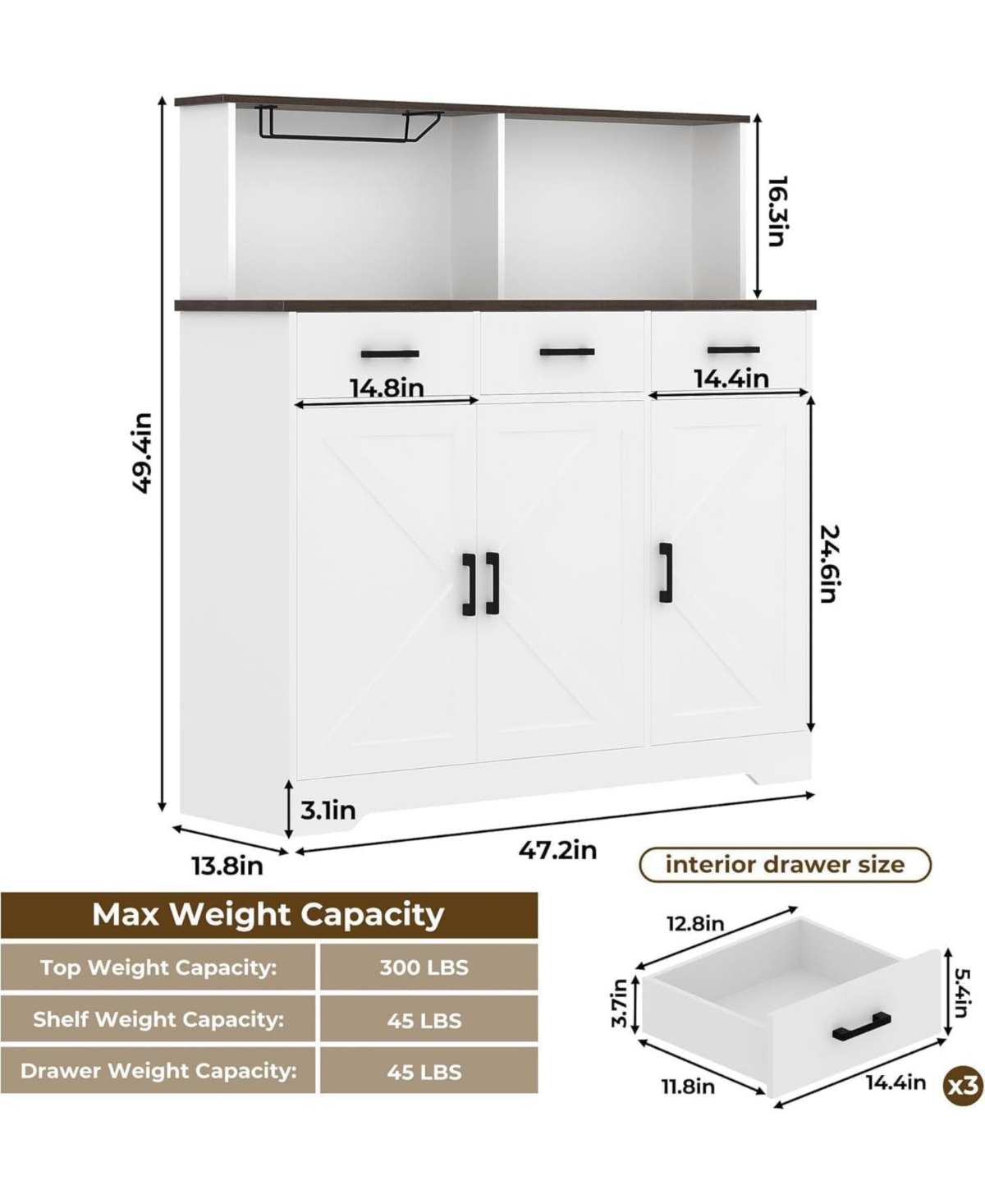 Click here for gaomon Sideboard Buffet Cabinet Open Rack Door and... prices