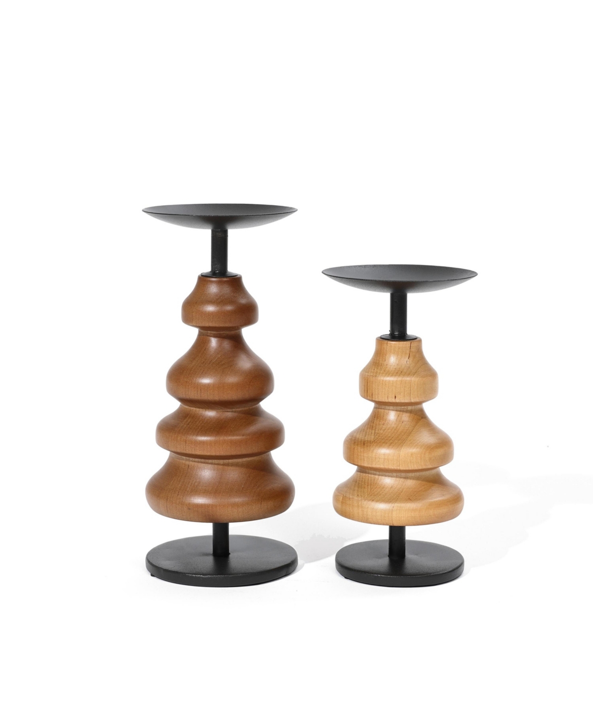 Click here for LuxenHome 2-Piece Birch Wood with Metal Pillar Can... prices