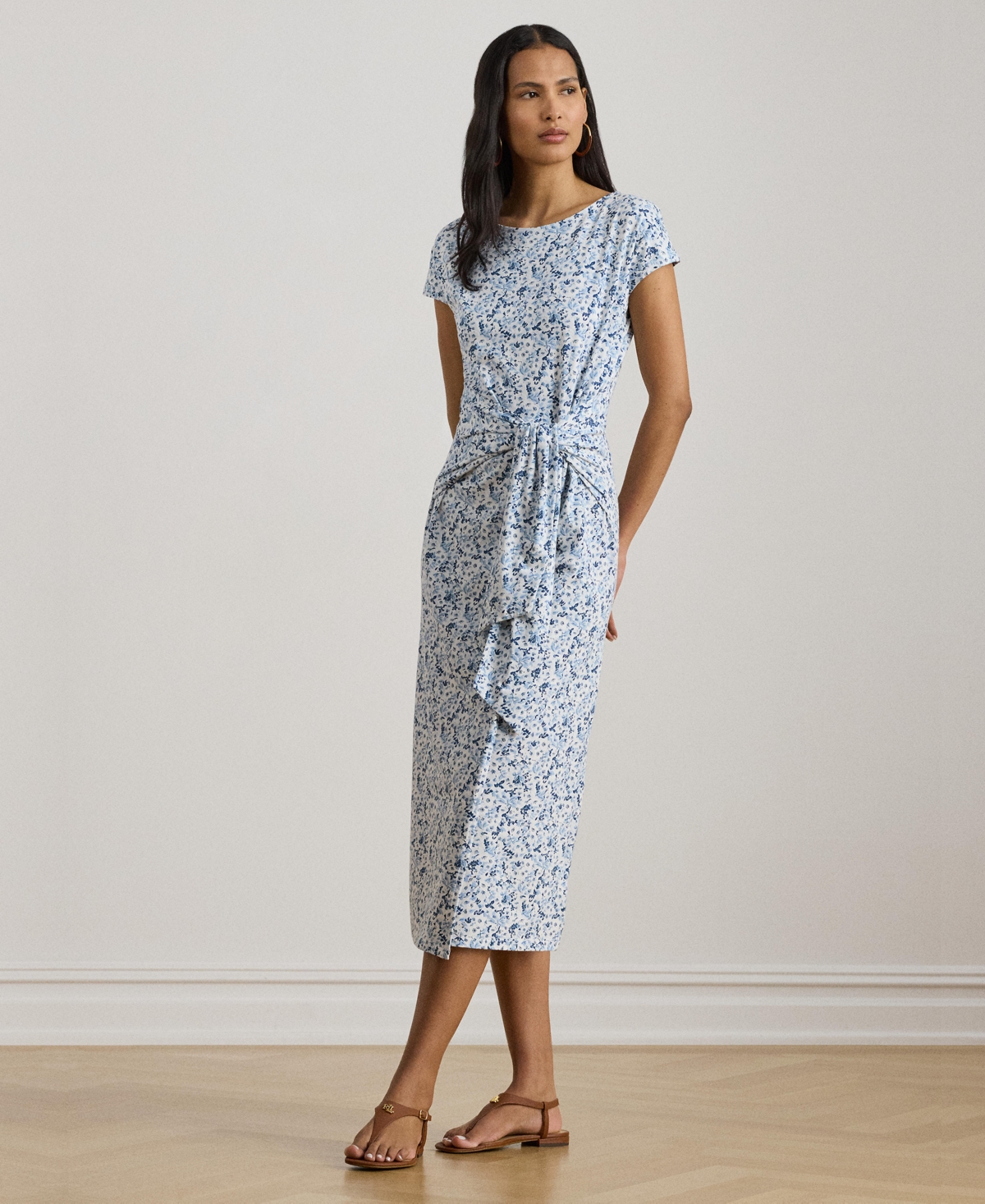 Click here for Lauren Ralph Lauren Womens Floral Boat Neck Dress... prices
