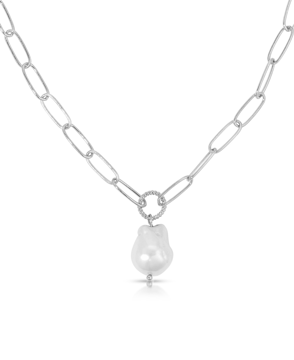 Click here for Ettika Single Pearl Chain Necklace - Silver prices