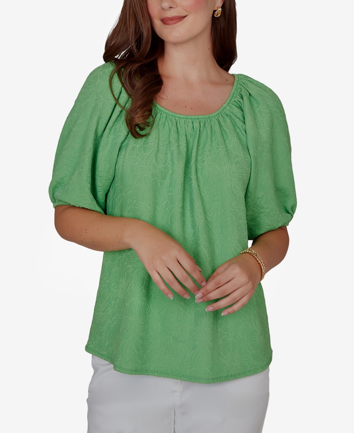 Click here for Ruby Rd. Petite Textured Convertible Knit Top - Sp... prices