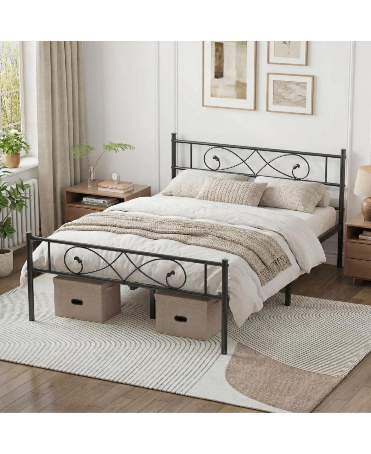 Click here for gaomon Metal Platform Bed Frame with Unique Design... prices