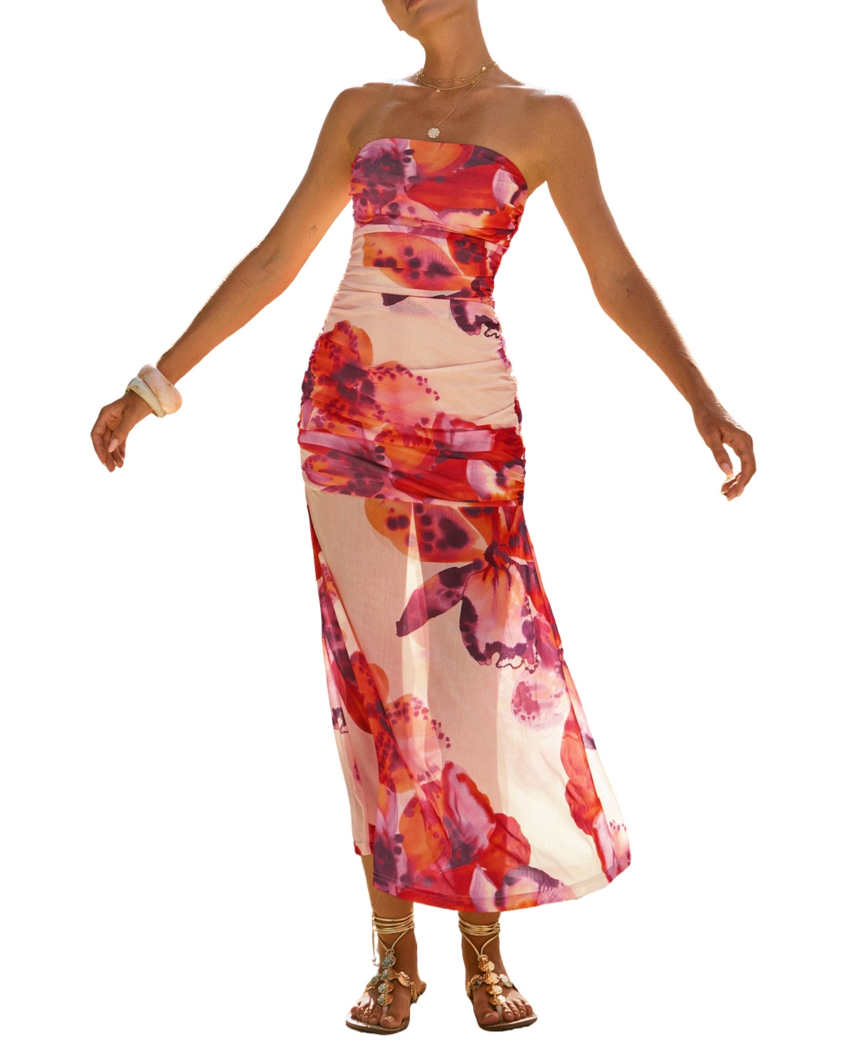 Click here for Cupshe Womens Classy Floral Maxi Beach Dress - Pin... prices