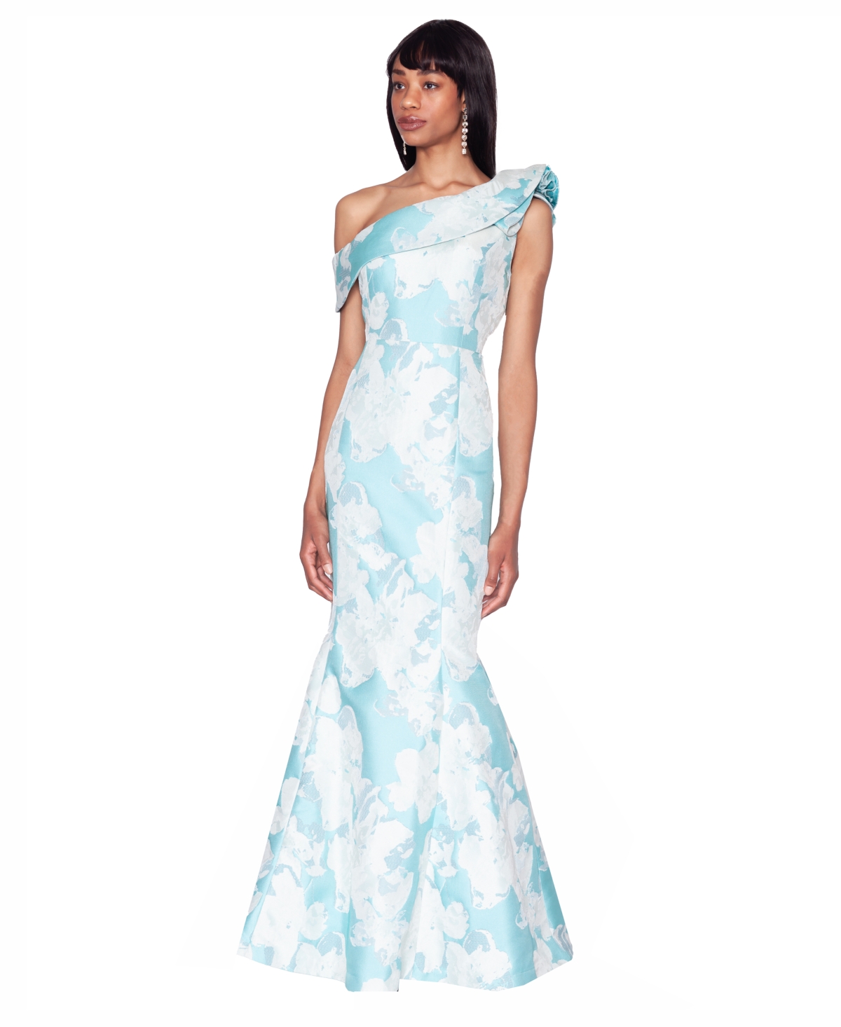 Click here for White Tie by Shani Womens One-Shoulder Gown - Teal prices