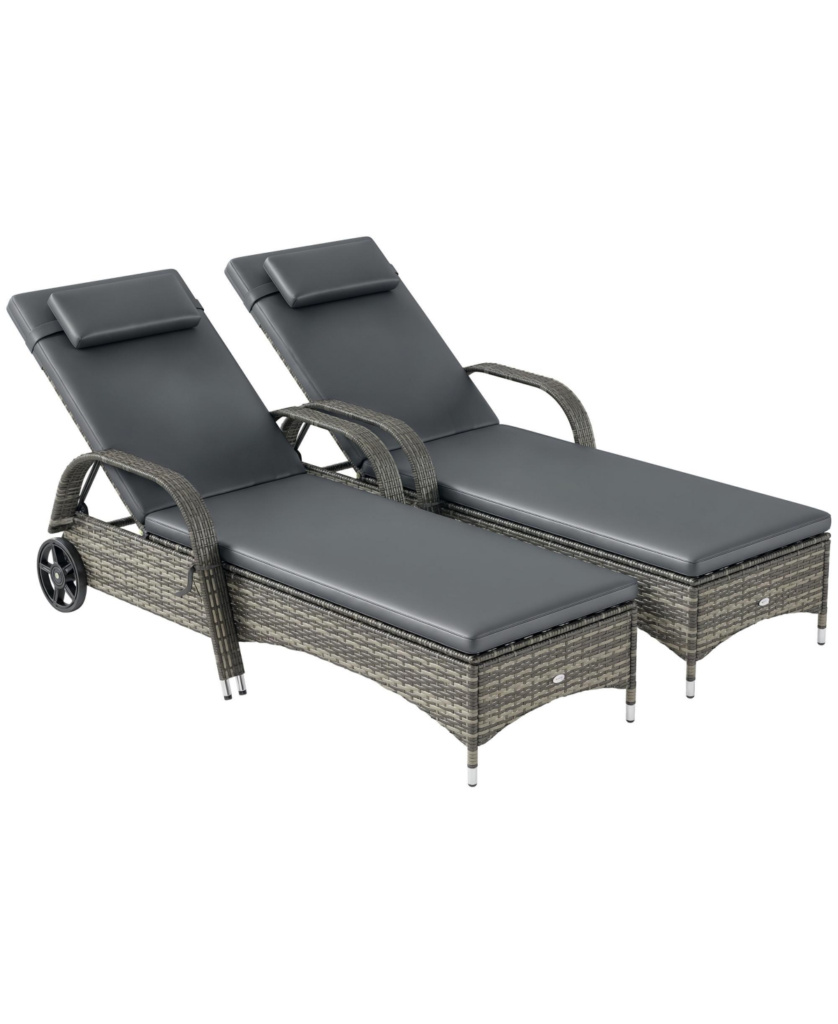 Click here for Outdoor 2 Pe Rat Sun Bathing Chairs w/ Cushions an... prices