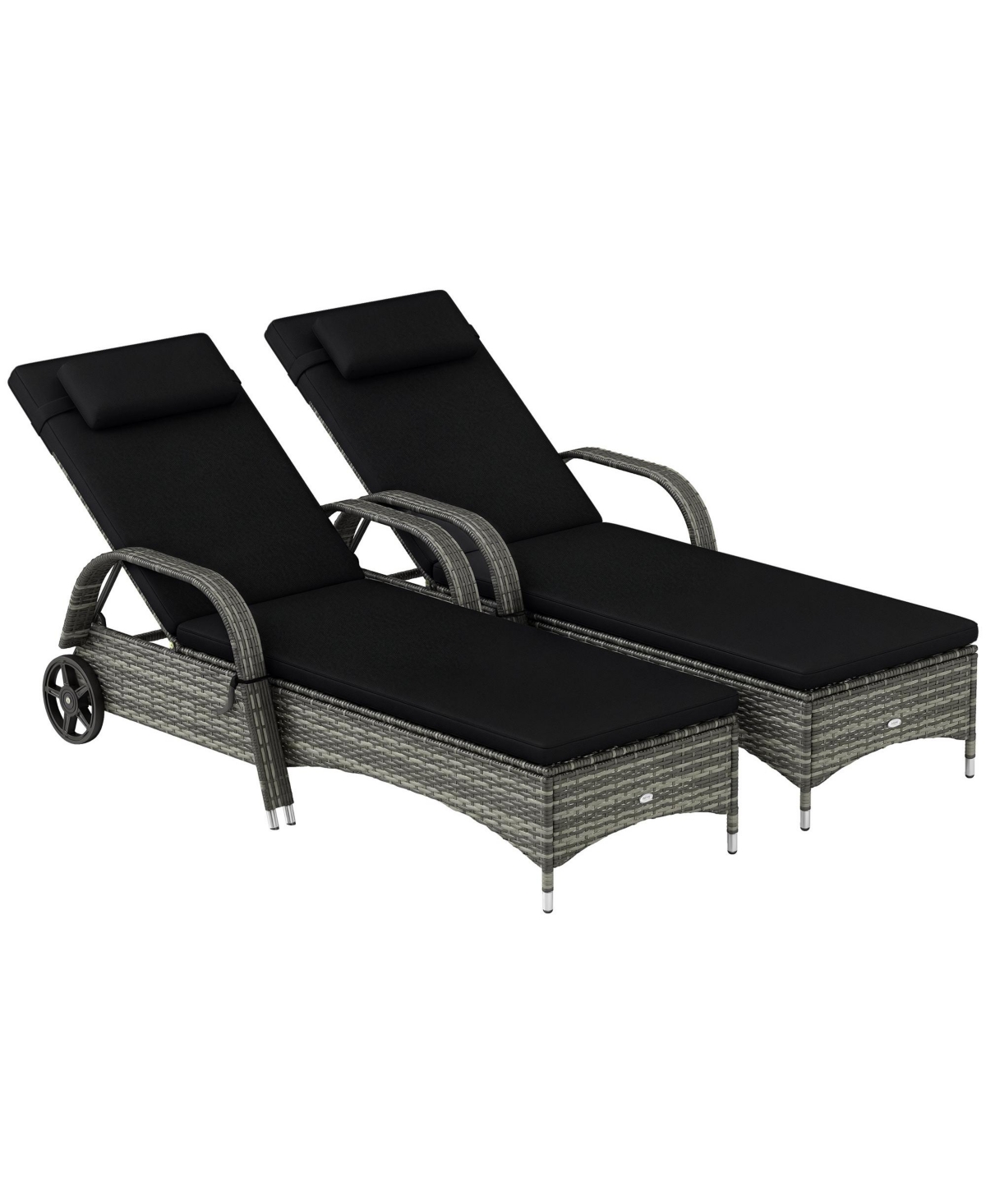 Click here for Outdoor 2 Pe Rat Sun Bathing Chairs w/ Cushions an... prices