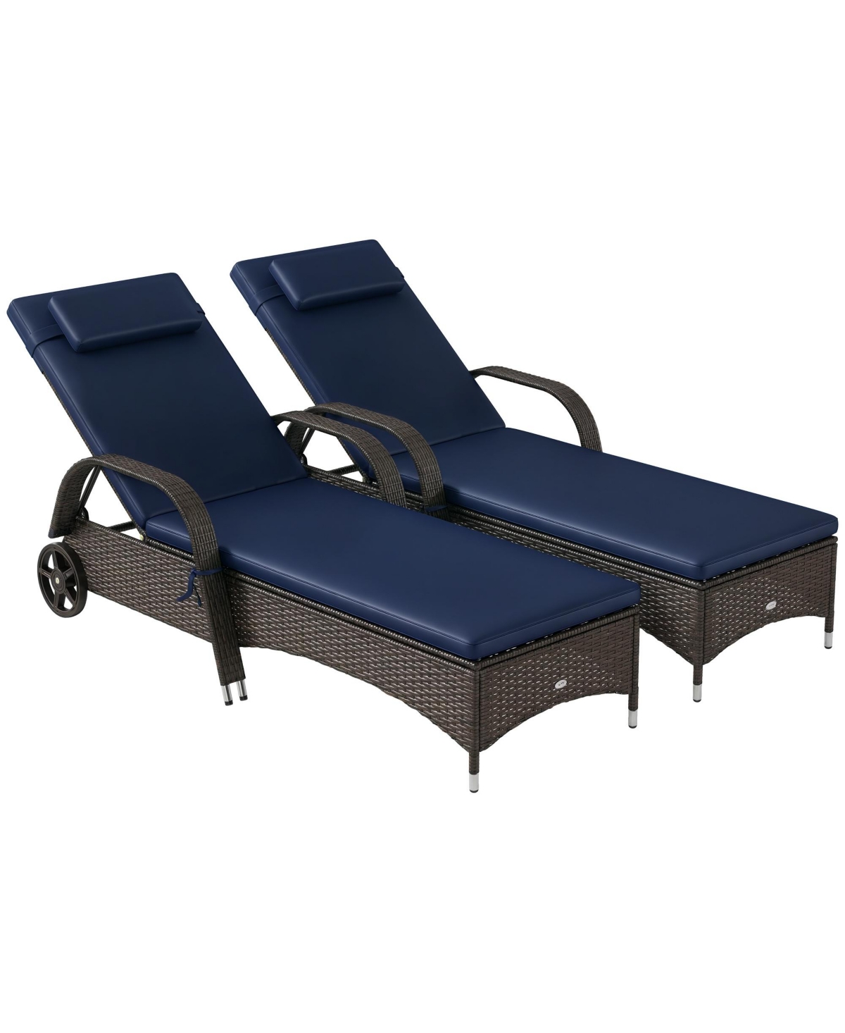 Click here for Outdoor 2 Pe Rat Sun Bathing Chairs w/ Cushions an... prices