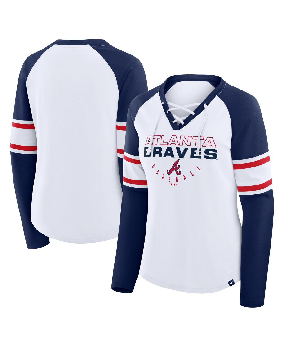 Click here for Fanatics Womens White/Navy Atlanta Braves Blitz Pa... prices