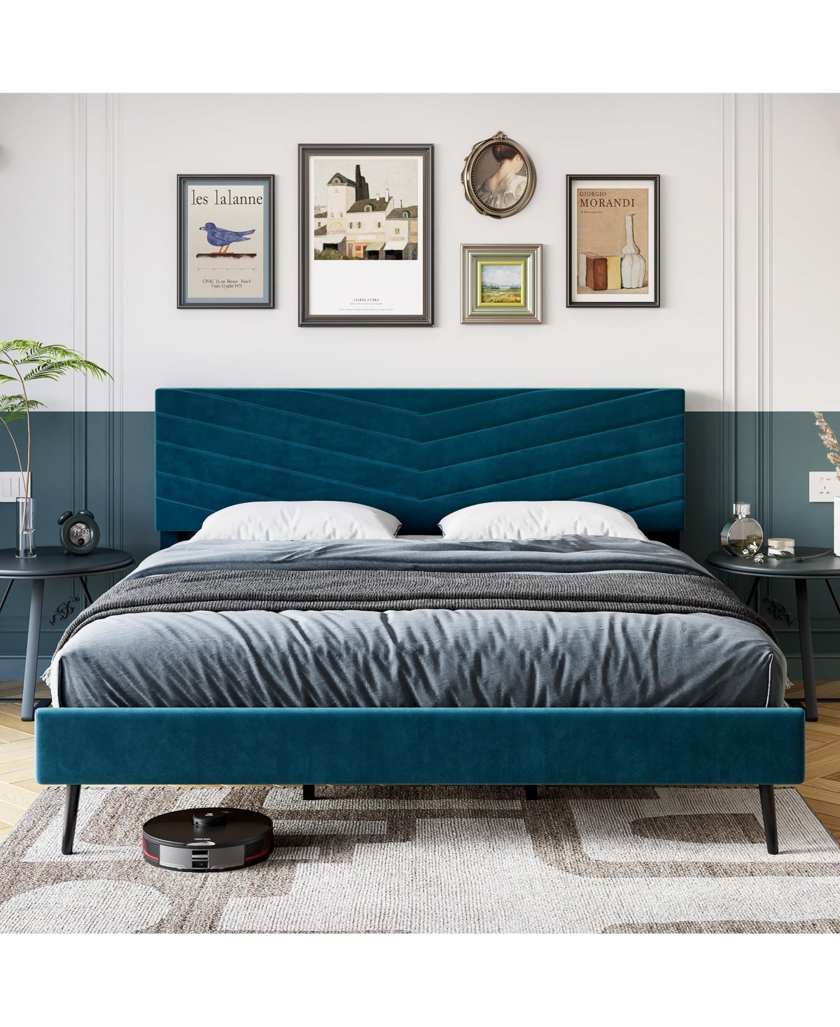 Click here for gaomon King Bed Frame Velvet Upholstered Platform... prices