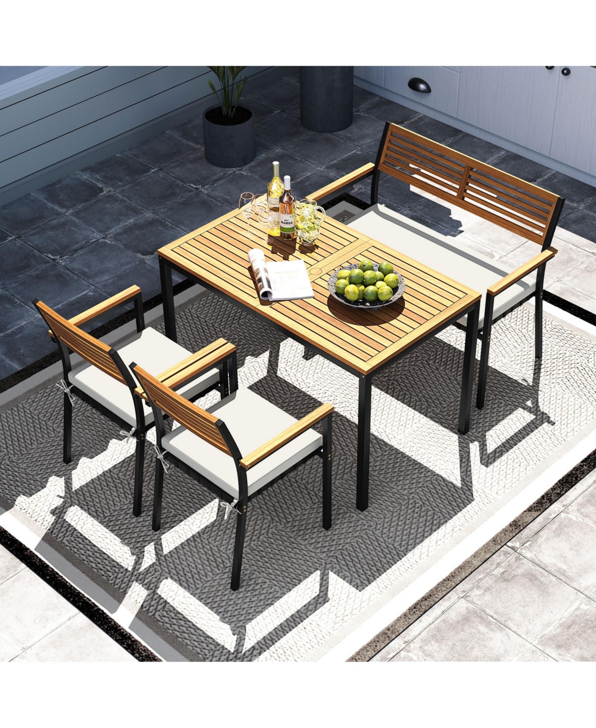 Click here for Costway 4 Pcs Patio Furniture Set with Acacia Wood... prices