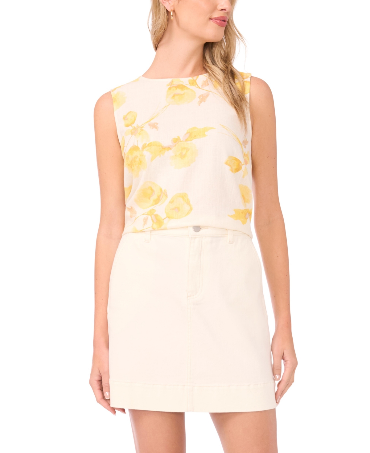 Click here for Vince Camuto Womens Floral-Print Crewneck Blouse -... prices