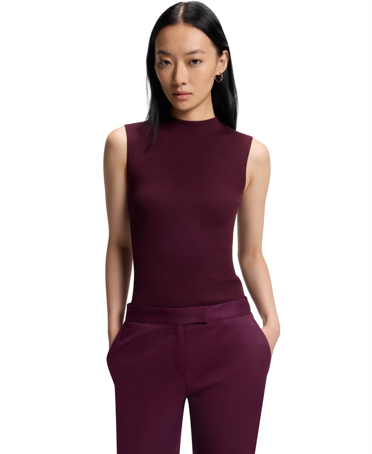 Click here for Boss by Hugo Boss Womens Sleeveless Mock-Neck Top... prices