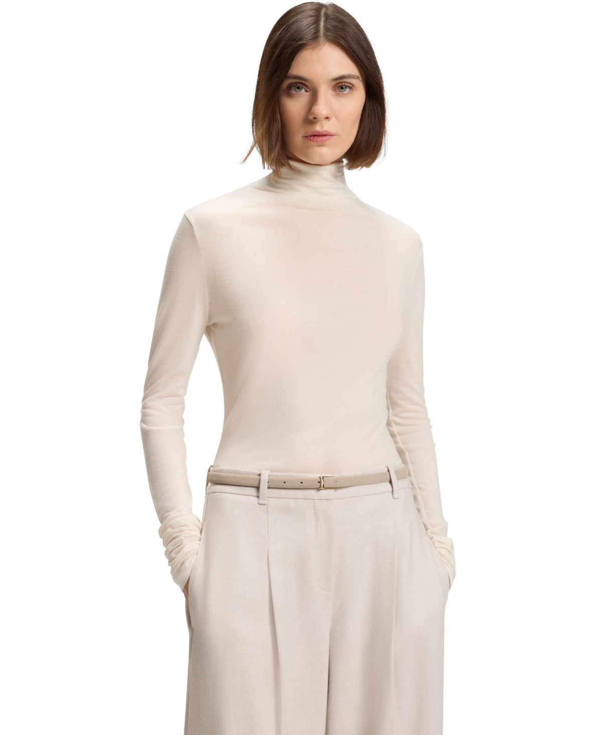 Click here for Boss by Hugo Boss Womens High-Neck Top In Soft Jer... prices