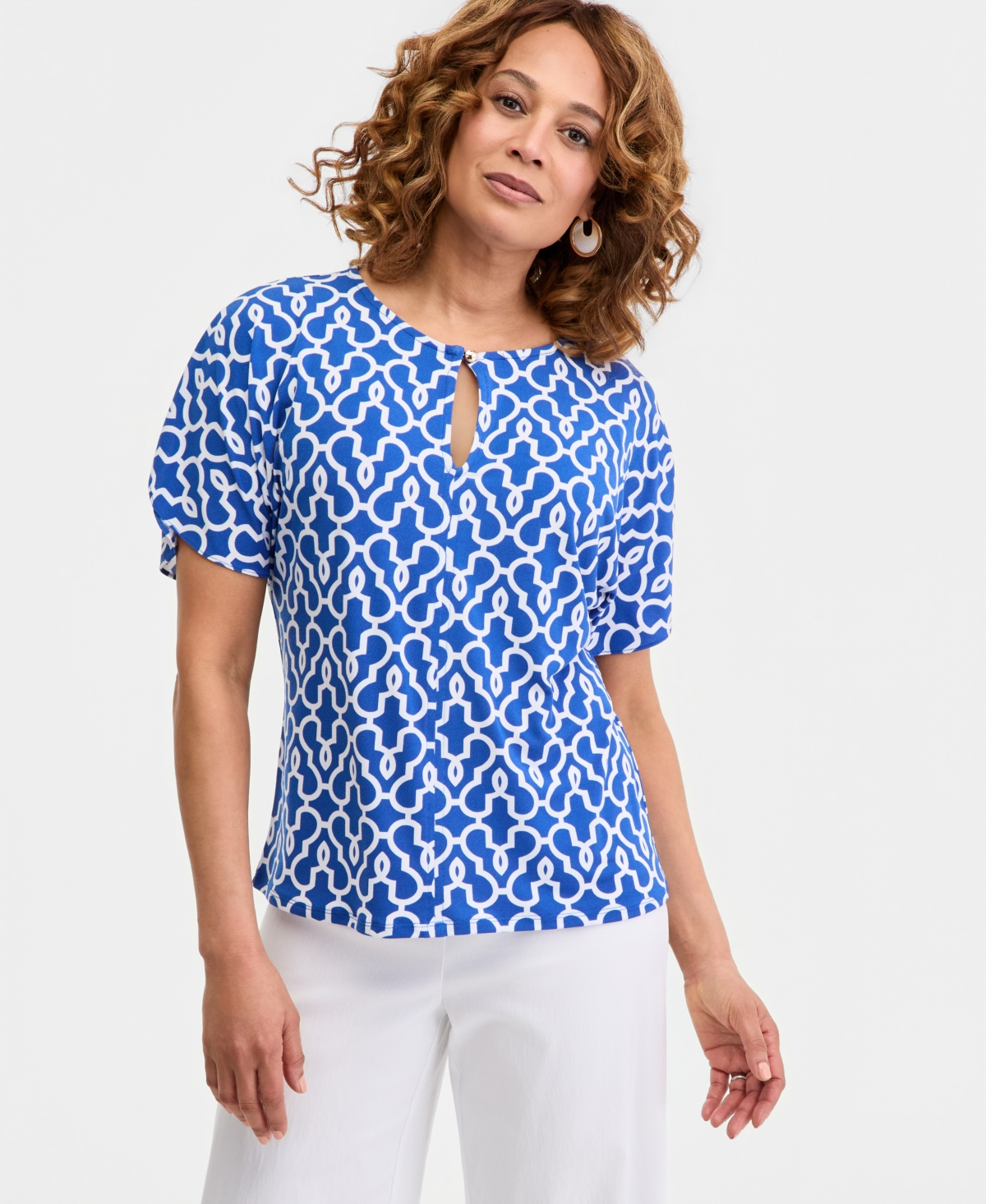 Click here for Jm Collection Womens Short Dolman Sleeve Printed K... prices
