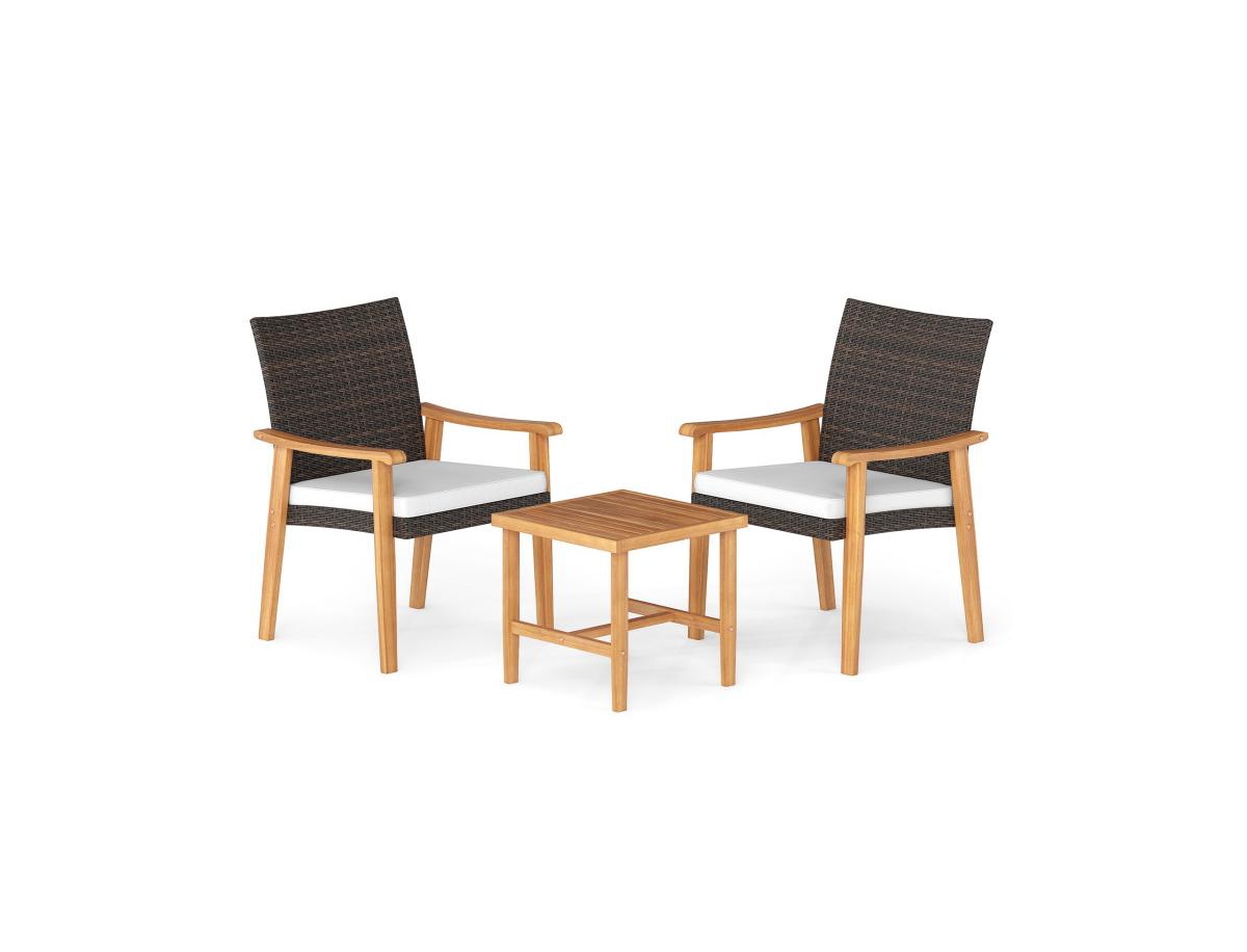 Click here for Slickblue Patio Pe Wicker 3-Piece Bistro Set with... prices